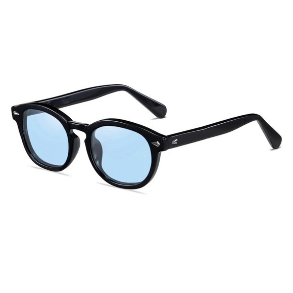 Street Knitted | Accessories | Sky Blue Tint Lens Round Black Frame ...